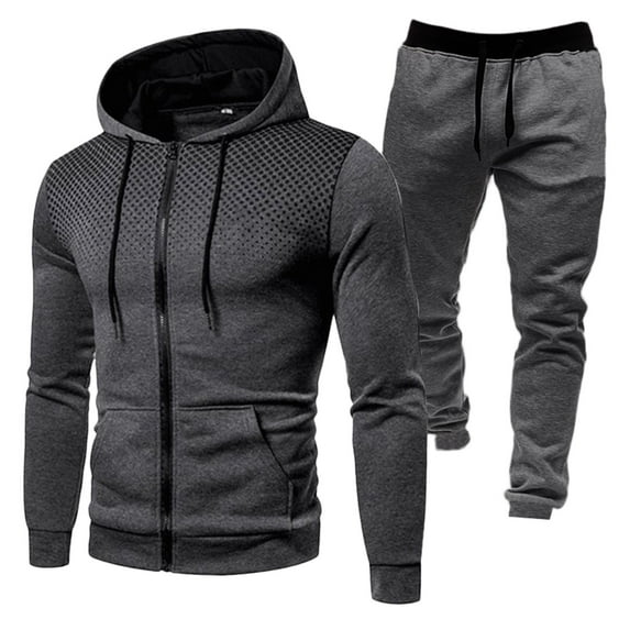 CONZONE Mens 2 Piece Sweatsuits Casual Men's Jogging Tracksuit Set ...