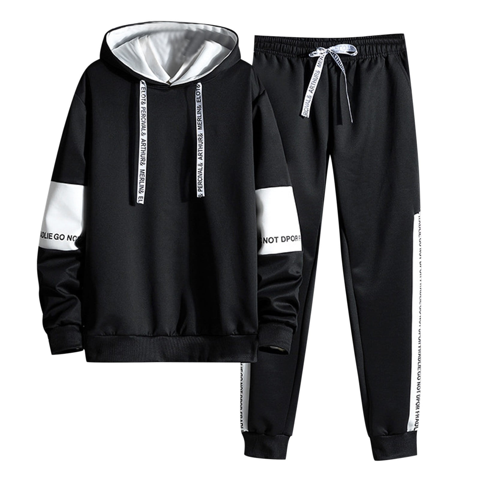 CONZONE Mens 2 Piece Sweatsuits Casual Men's Jogging Tracksuit Set ...