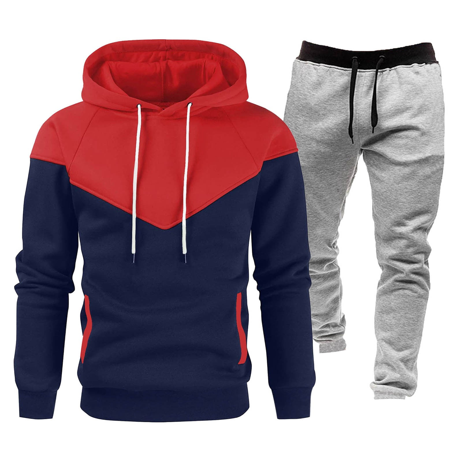 CONZONE Mens 2 Piece Sweatsuits Casual Men's Jogging Tracksuit Set ...