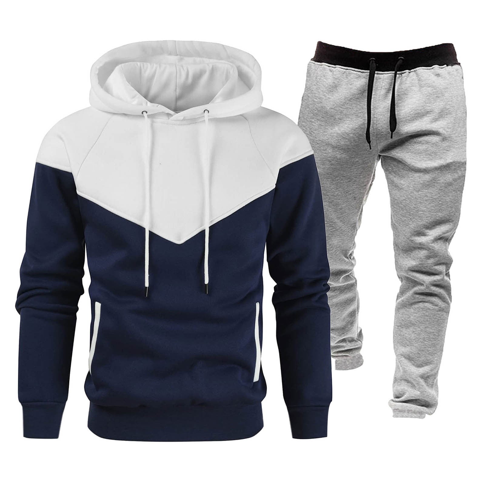 CONZONE Mens 2 Piece Sweatsuits Casual Men's Jogging Tracksuit Set ...