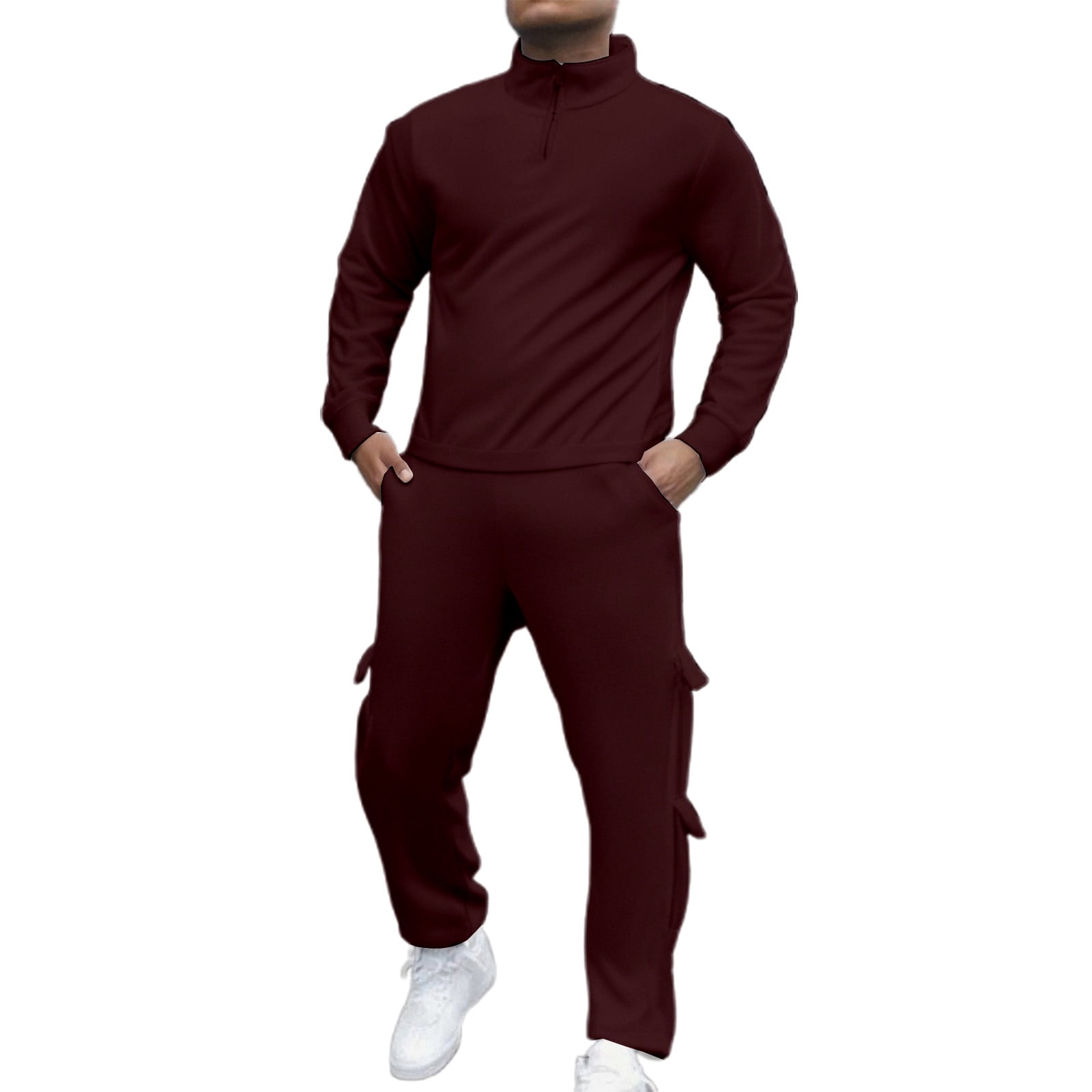 CONZONE Mens 2 Piece Sweatsuits Casual Men's Jogging Tracksuit Set ...