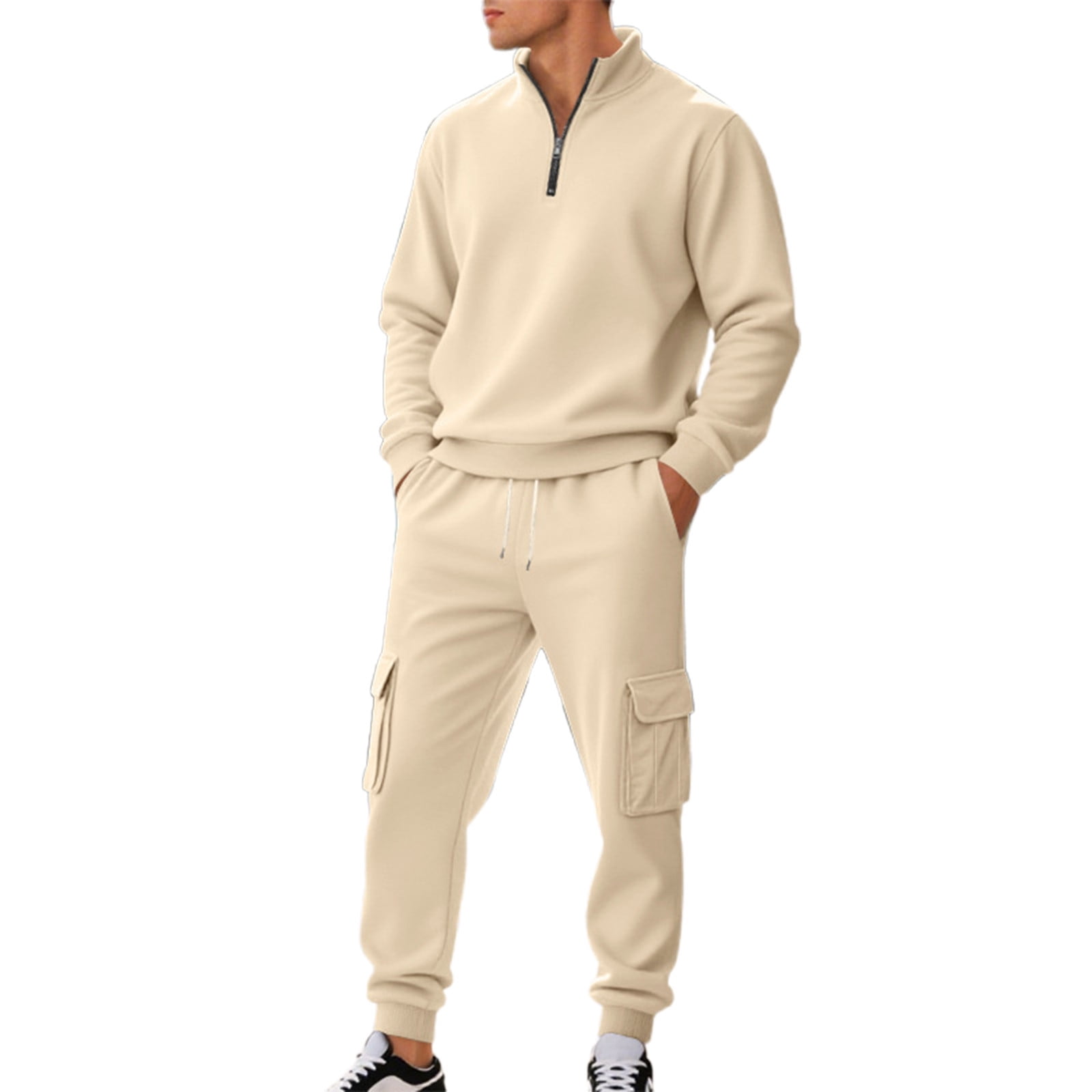CONZONE Mens 2 Piece Sweatsuits Casual Men's Jogging Tracksuit Set ...