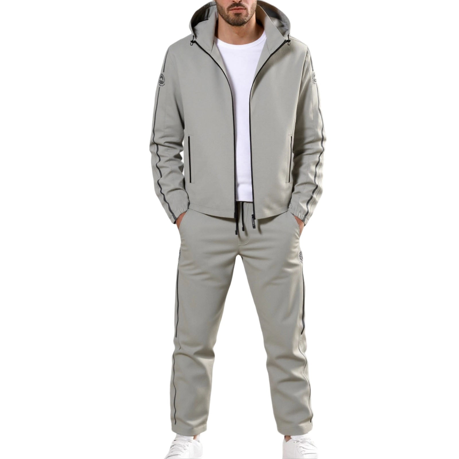 CONZONE Mens 2 Piece Sweatsuits Casual Men's Jogging Tracksuit Set ...