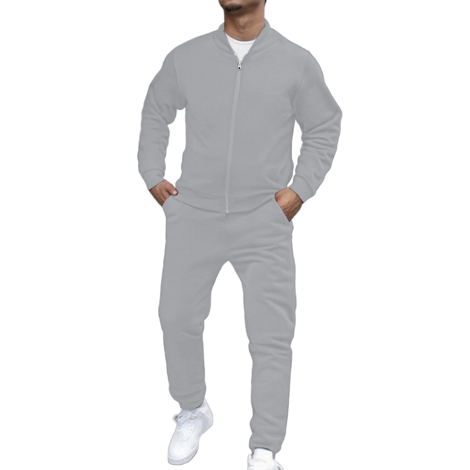 CONZONE Mens 2 Piece Sweatsuits Casual Men's Jogging Tracksuit Set ...