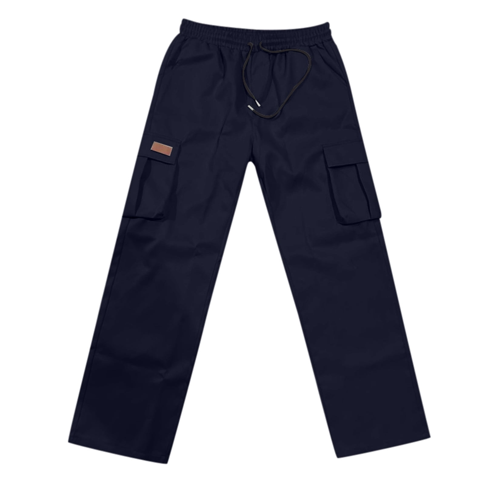 CONZONE Mens Baggy Cargo Pants Casual Solid Color Elastic Waist ...