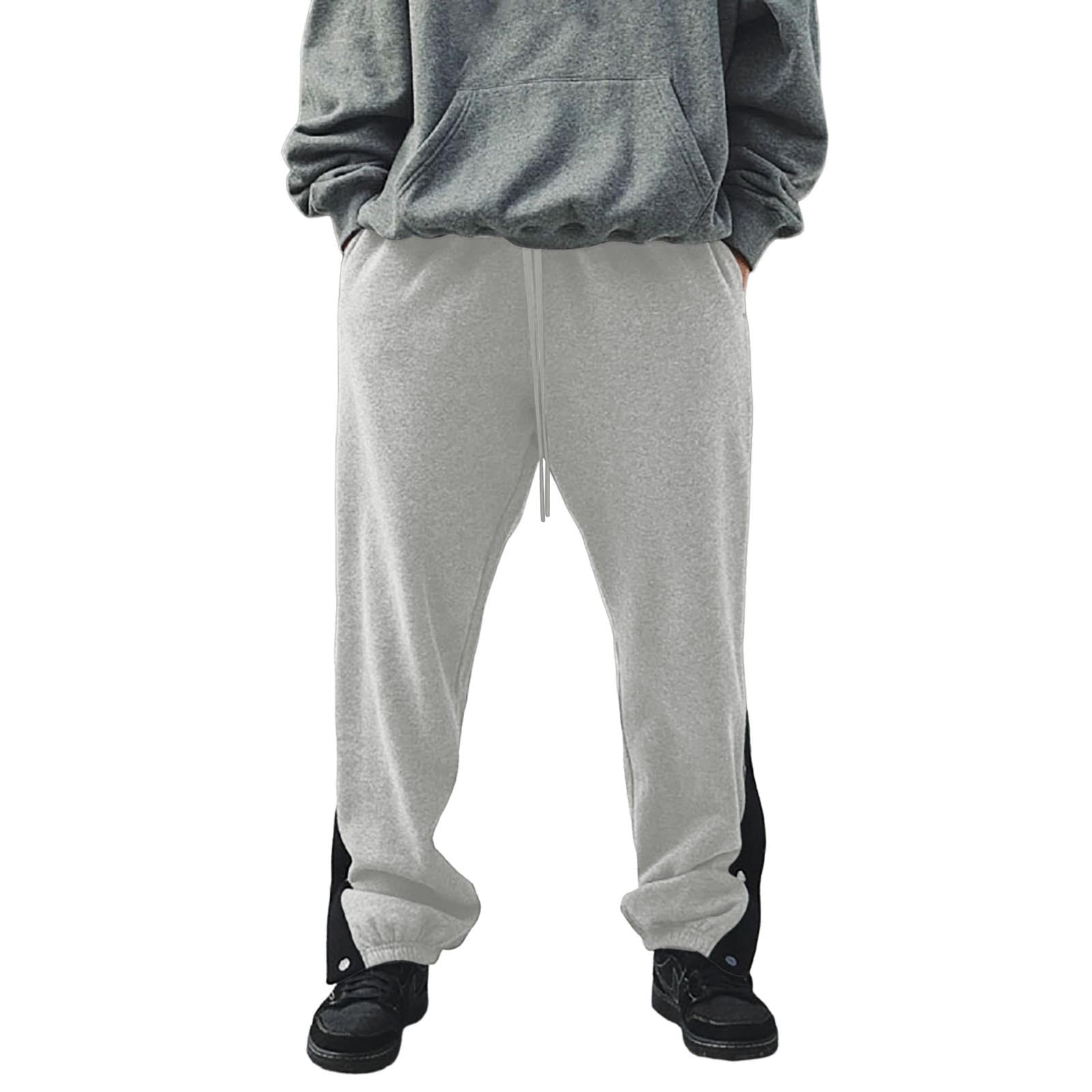 CONZONE Mens Baggy Sports Pants Casual Wide Leg Sweat Pants for Men ...
