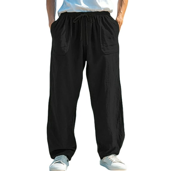 CONZONE Mens Baggy Sweatpants Casual Wide Leg Sweat Pants for Men Solid ...