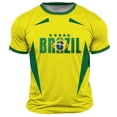 CONZONE Mens Brazil Soccer T-Shirts Short Sleeve International Football ...