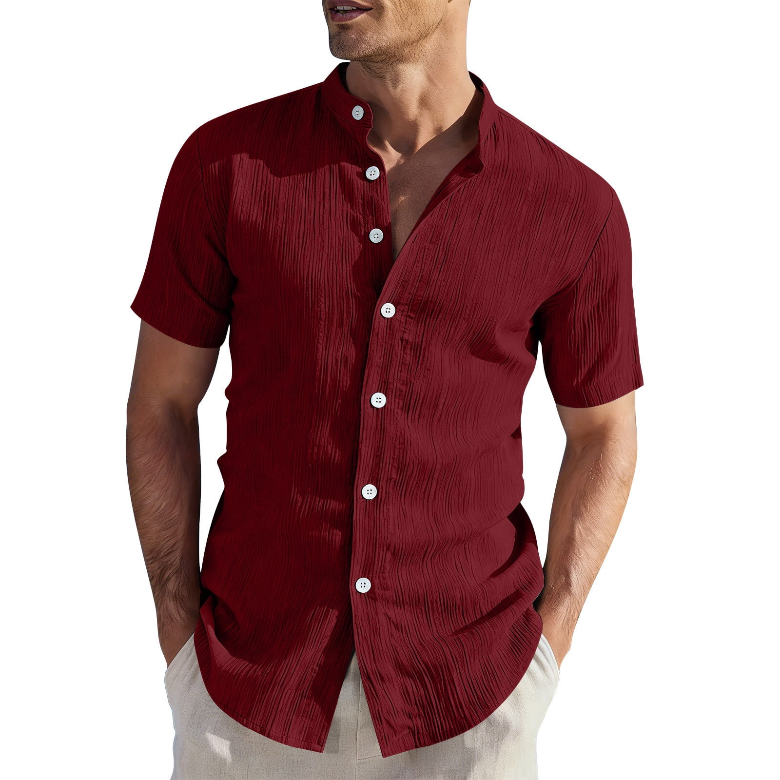 CONZONE Mens Buttons Down Shirts Short Sleeve Shirts for Men Trendy ...