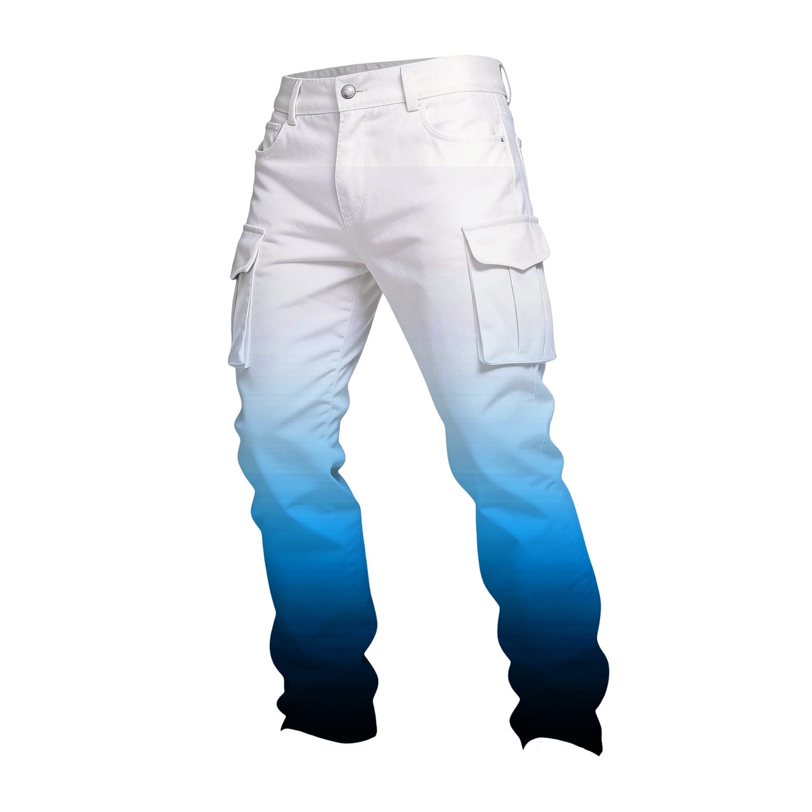 CONZONE Mens Cargo Pants Gradient Color Straight Leg Cargo Pants for ...