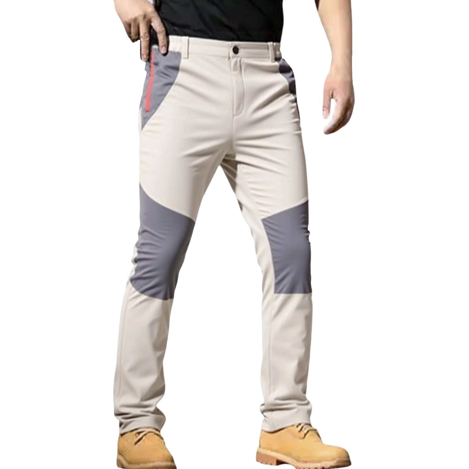 CONZONE Mens Cargo Pants Patchwork Color Straight Leg Cargo Pants for ...