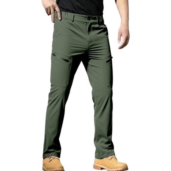 CONZONE Mens Cargo Pants Solid Straight Leg Cargo Pants for Men ...