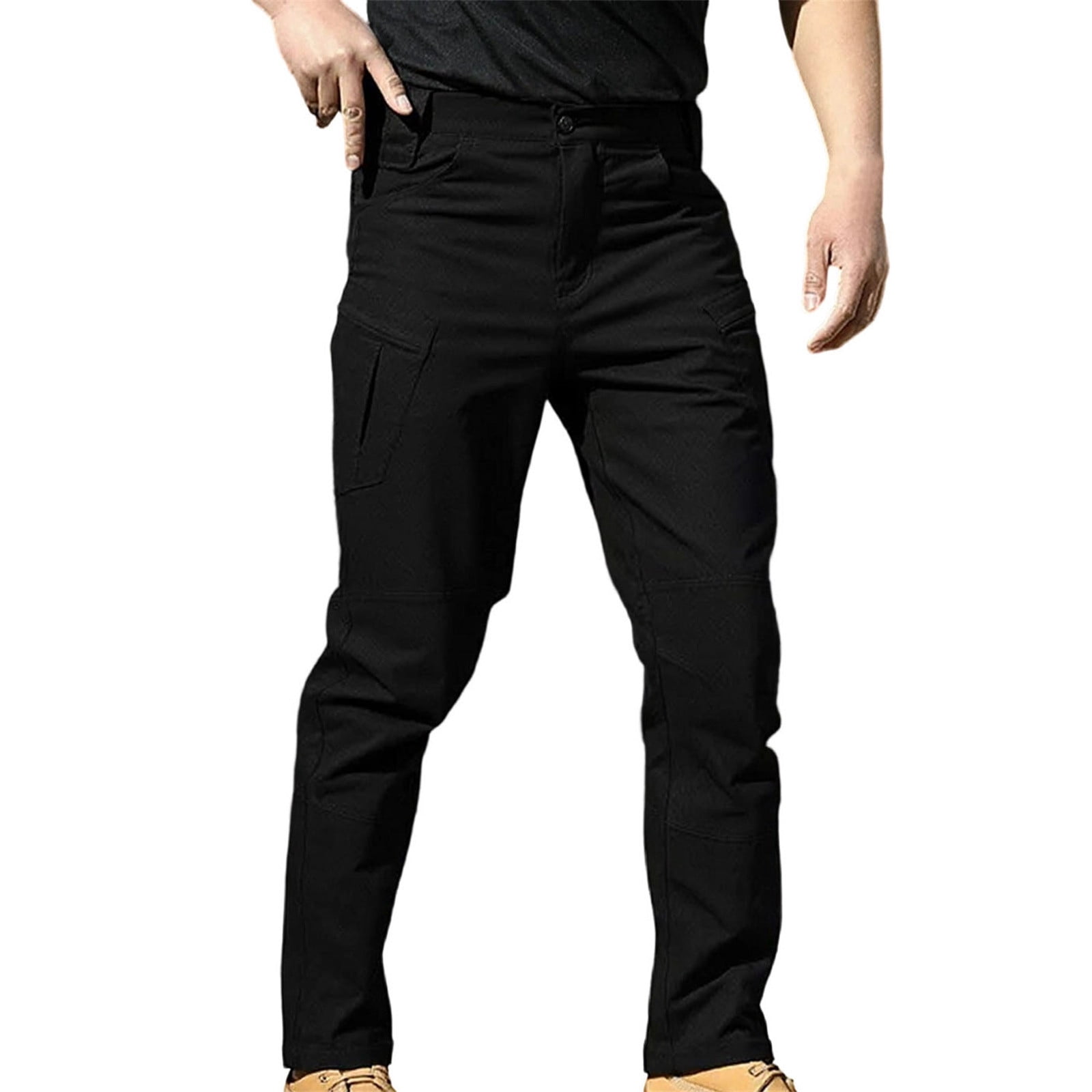 CONZONE Mens Cargo Pants Solid Straight Leg Tactical Pants for Men ...