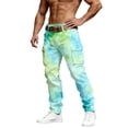CONZONE Mens Cargo Pants Tie Dye Straight Leg Cargo Pants for Men ...
