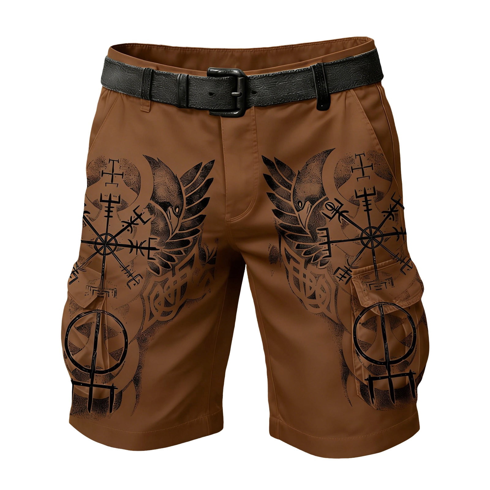 CONZONE Mens Cargo Shorts Viking Graphic Y2K Baggy Cargo Shorts for Men ...