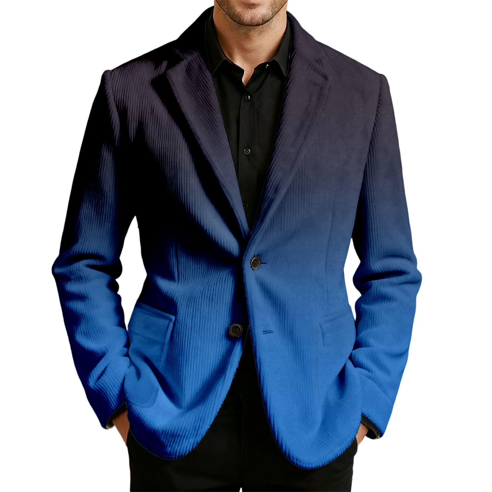 CONZONE Mens Corduroy Blazer Casual Suit Jacket for Men Gradient Color ...