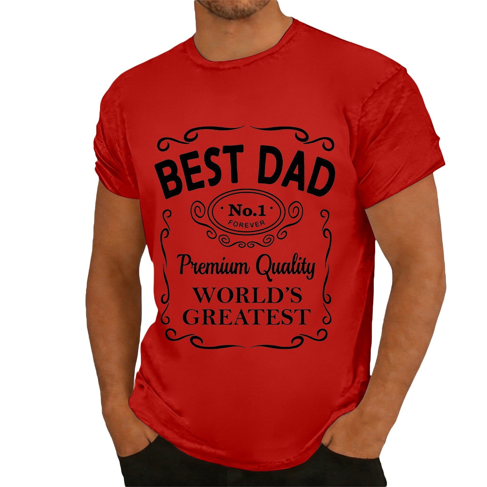 CONZONE Mens Fathers Day Tshirts Short Sleeve T-Shirts for Men Crew ...