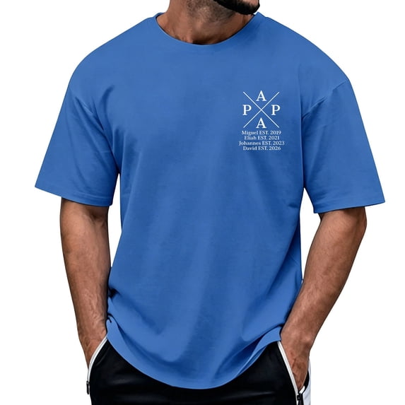 CONZONE Mens Fathers Day Tshirts Short Sleeve T-Shirts for Men Crew ...