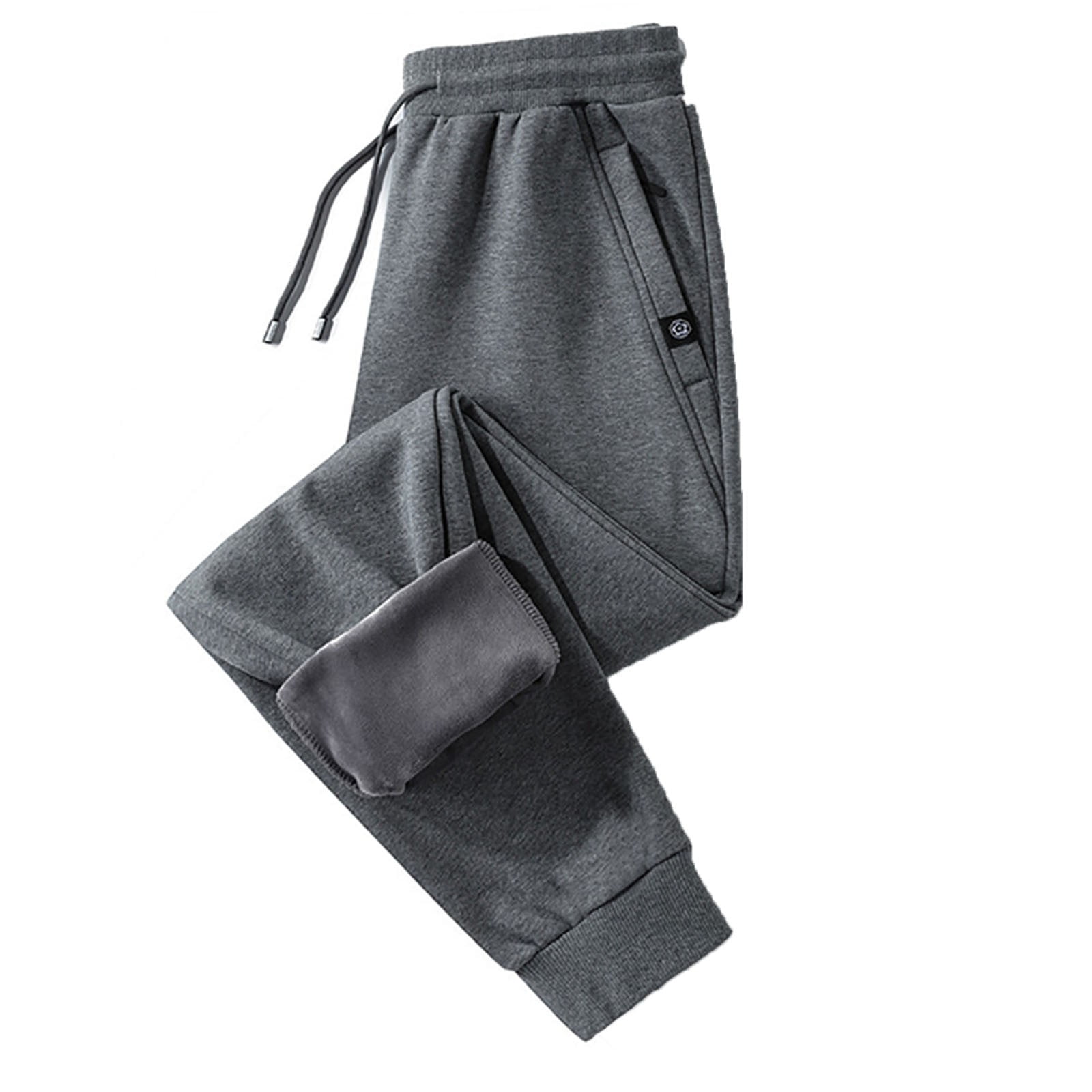 CONZONE Mens Fleece Lined Pant Wide Leg Pants for Men Casual Solid ...