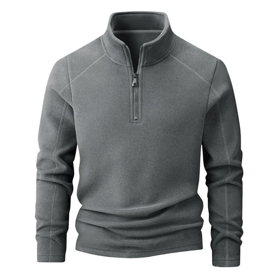 CONZONE Mens Fleece Lined Sweatshirts Crewneck Sweatshirt for Men Solid ...