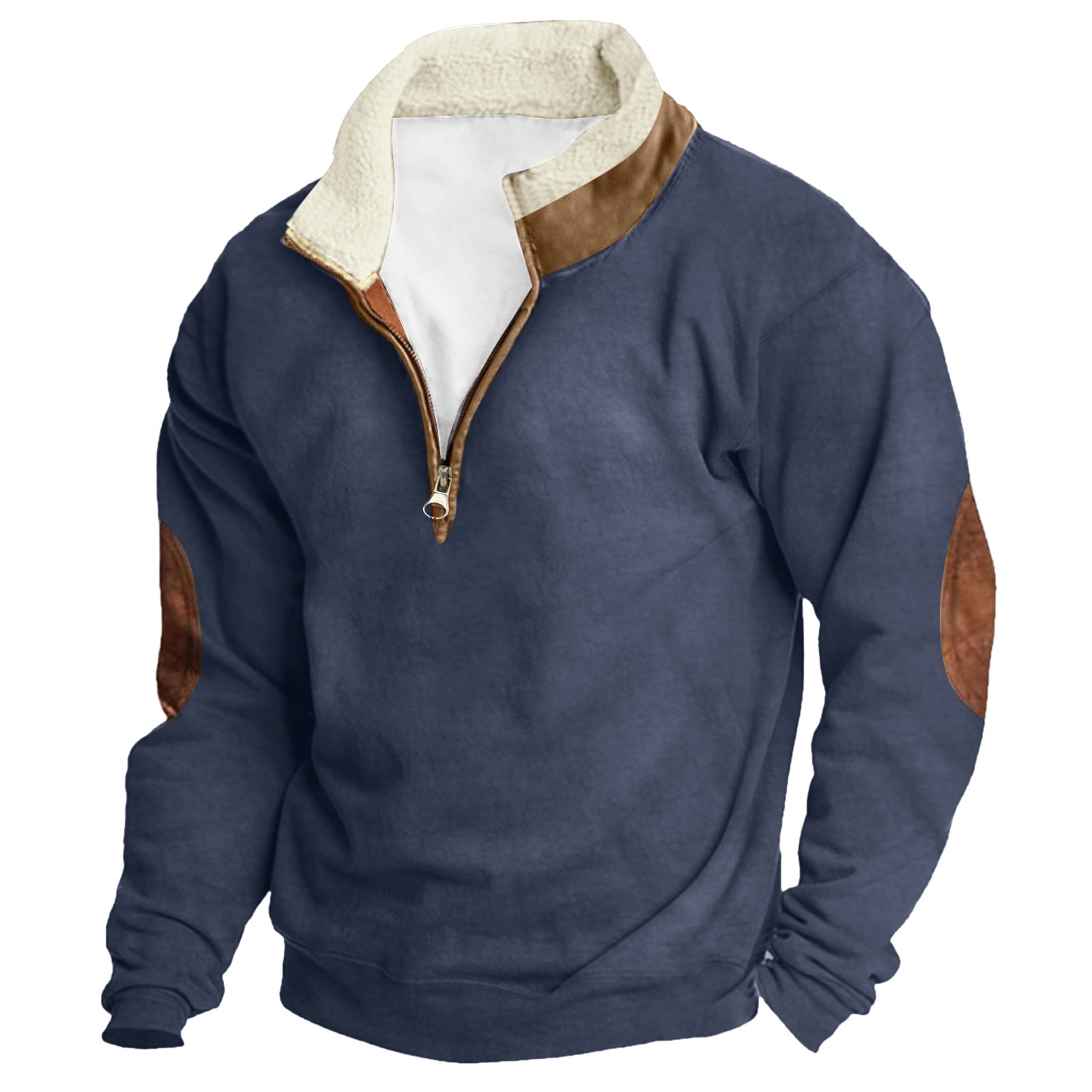 CONZONE Mens Fleece Lined Sweatshirts Turtleneck Sweatshirt for Men ...