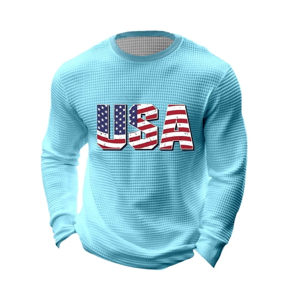 CONZONE Mens Graphic T Shirt Independence Day Patriotic Print Long ...