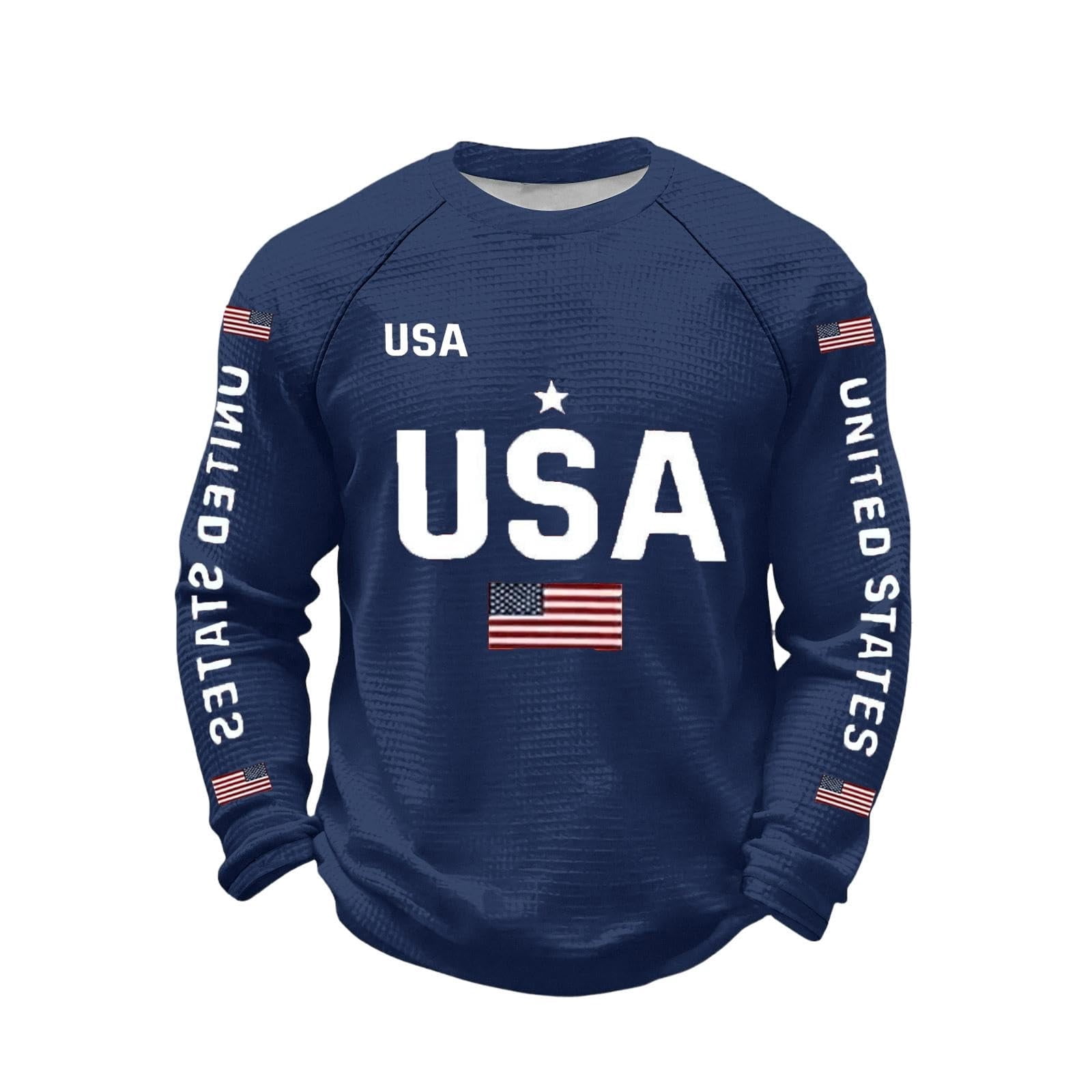 CONZONE Mens Graphic T-Shirt Independence Day Patriotic Print Long ...