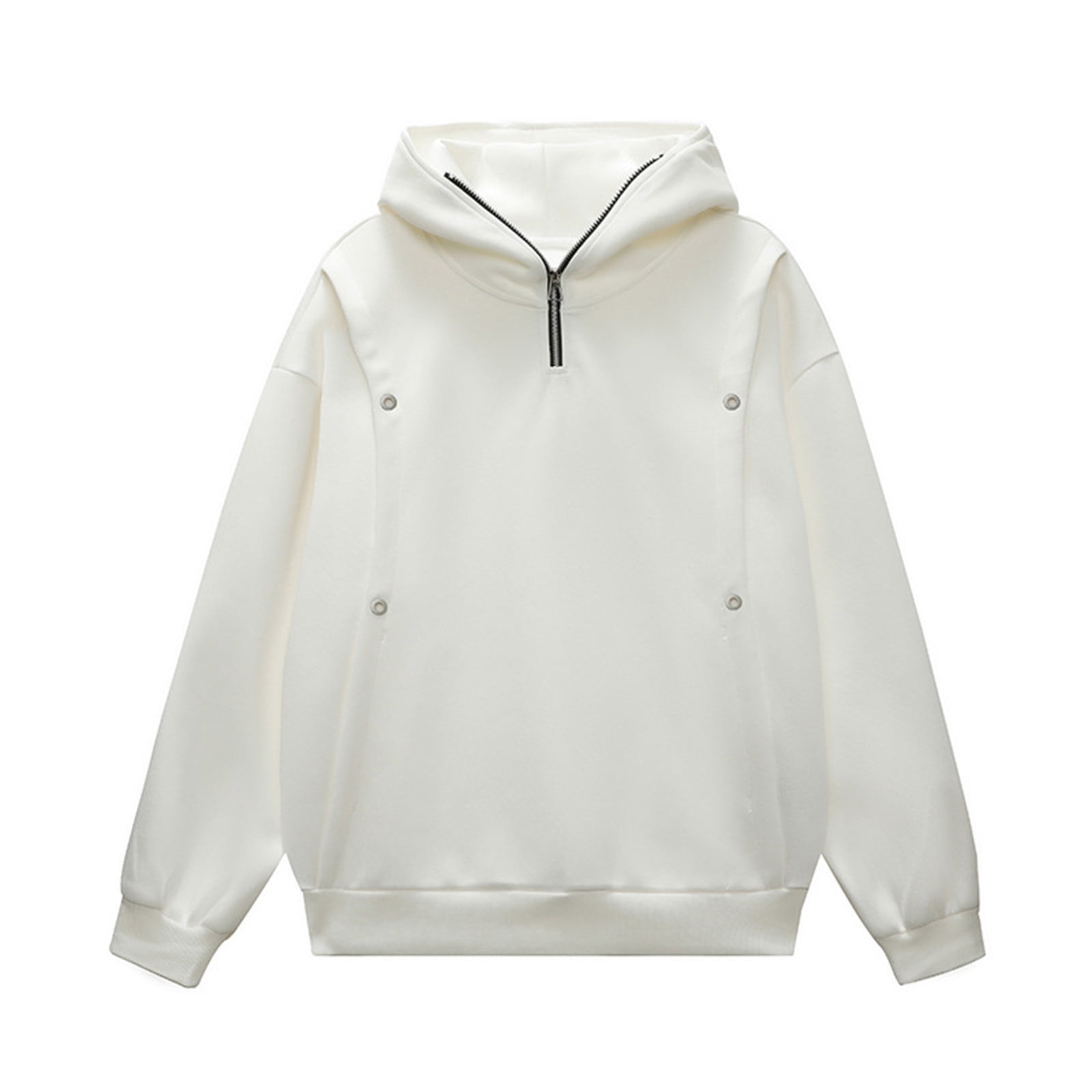 CONZONE Mens Hoodies Solid Color Hoodie for Men Long Sleeve Half Zip ...