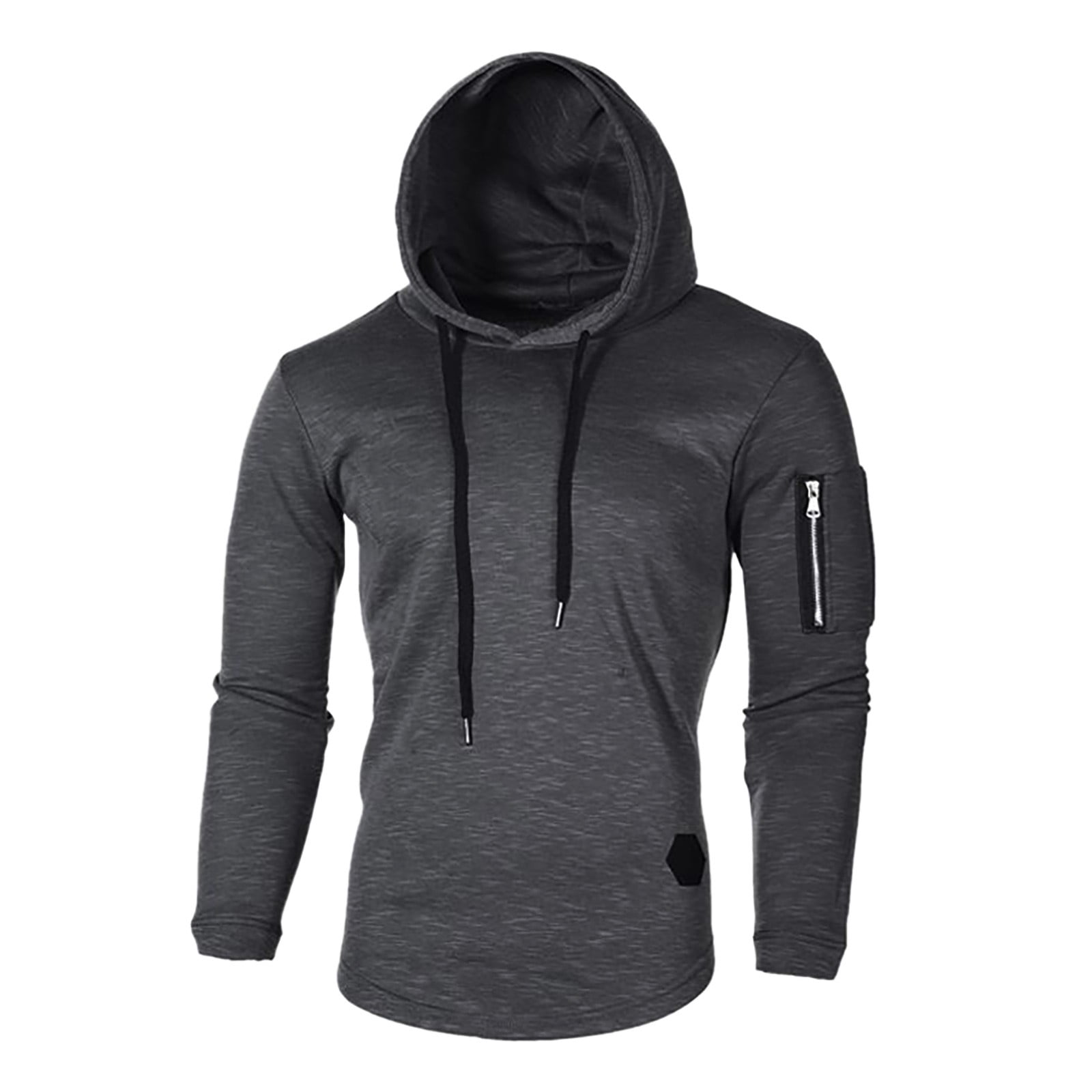 CONZONE Mens Hoodies Solid Color Sports Hoodie for Men Long Sleeve ...