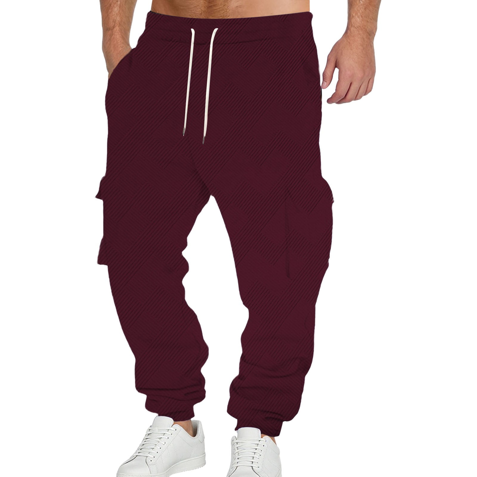 CONZONE Mens Pants Straight Leg Sports Pants for Men Casual Solid Color ...