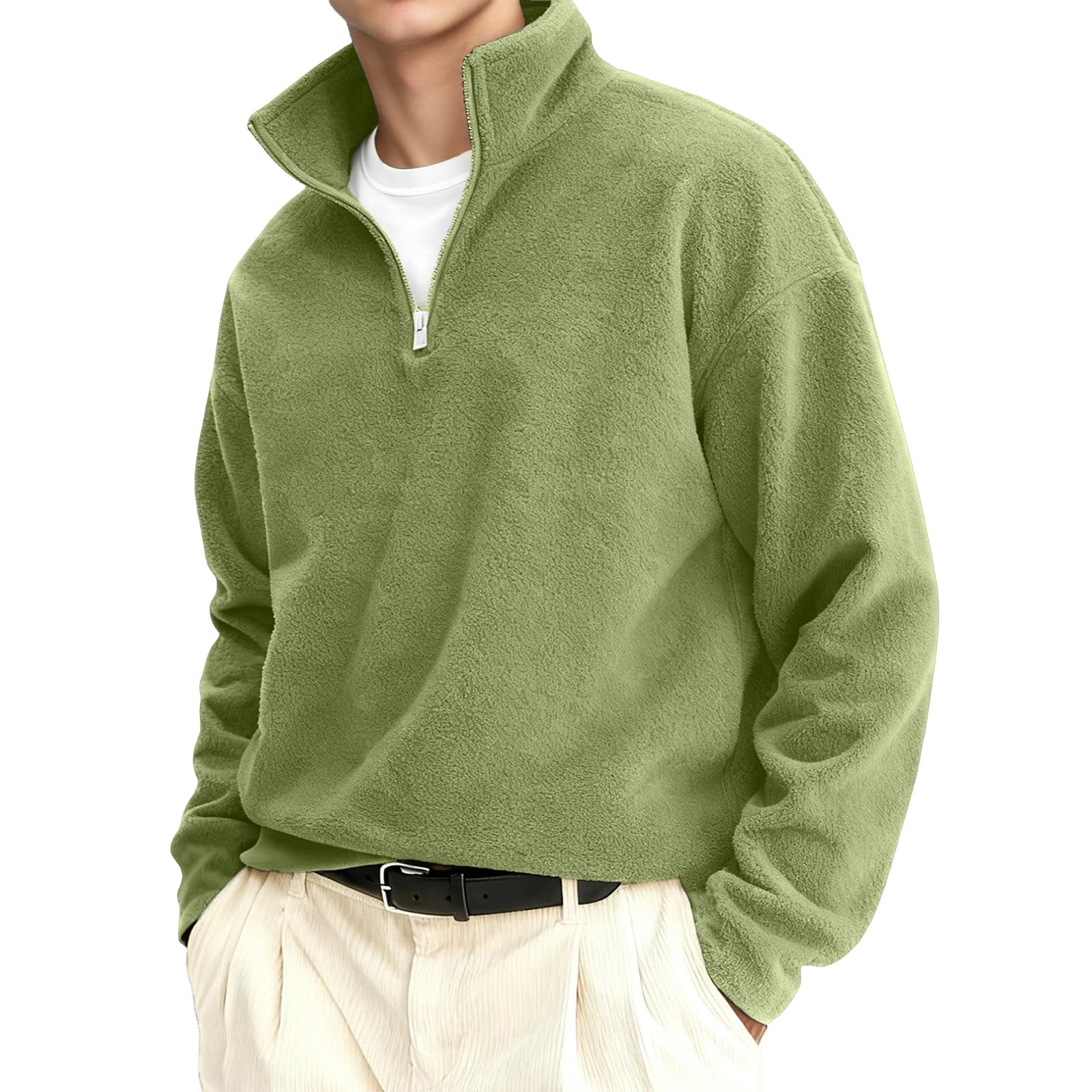 CONZONE Mens Pullover Fleece Sweatshirts Long Sleeve Sweatshirt for Men ...