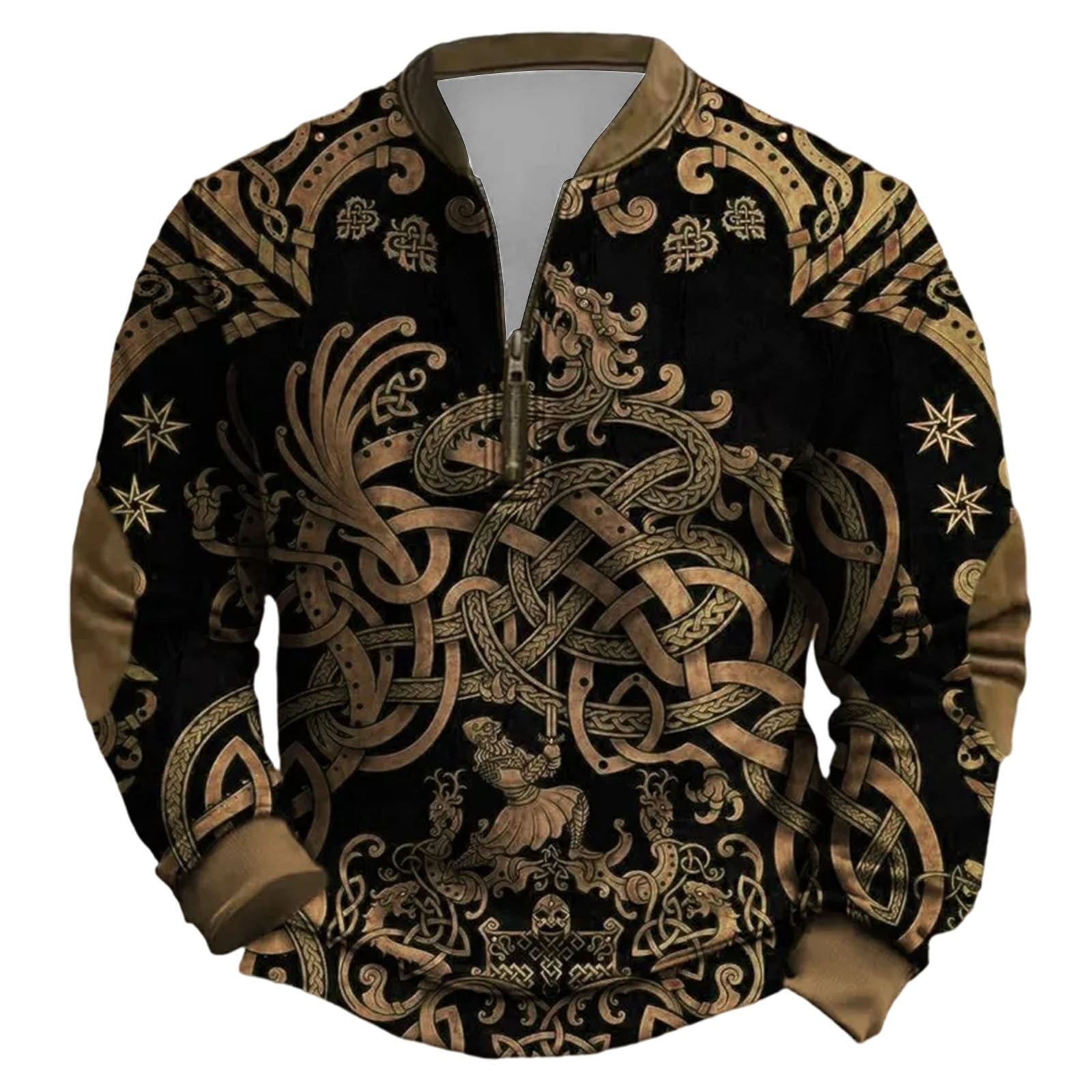 CONZONE Mens Pullover Fleece Sweatshirts Long Sleeve Sweatshirt for Men ...