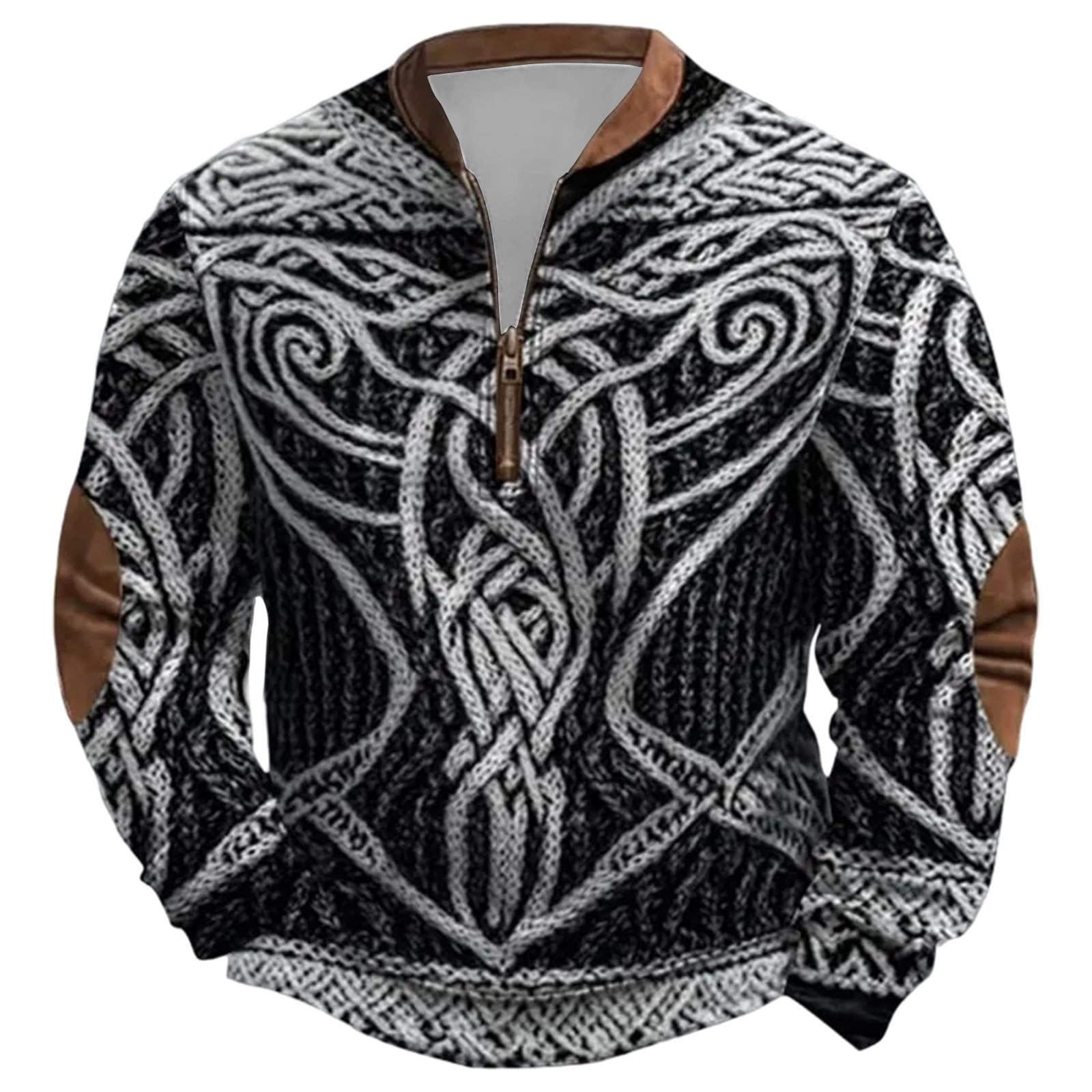 CONZONE Mens Pullover Fleece Sweatshirts Long Sleeve Sweatshirt for Men ...