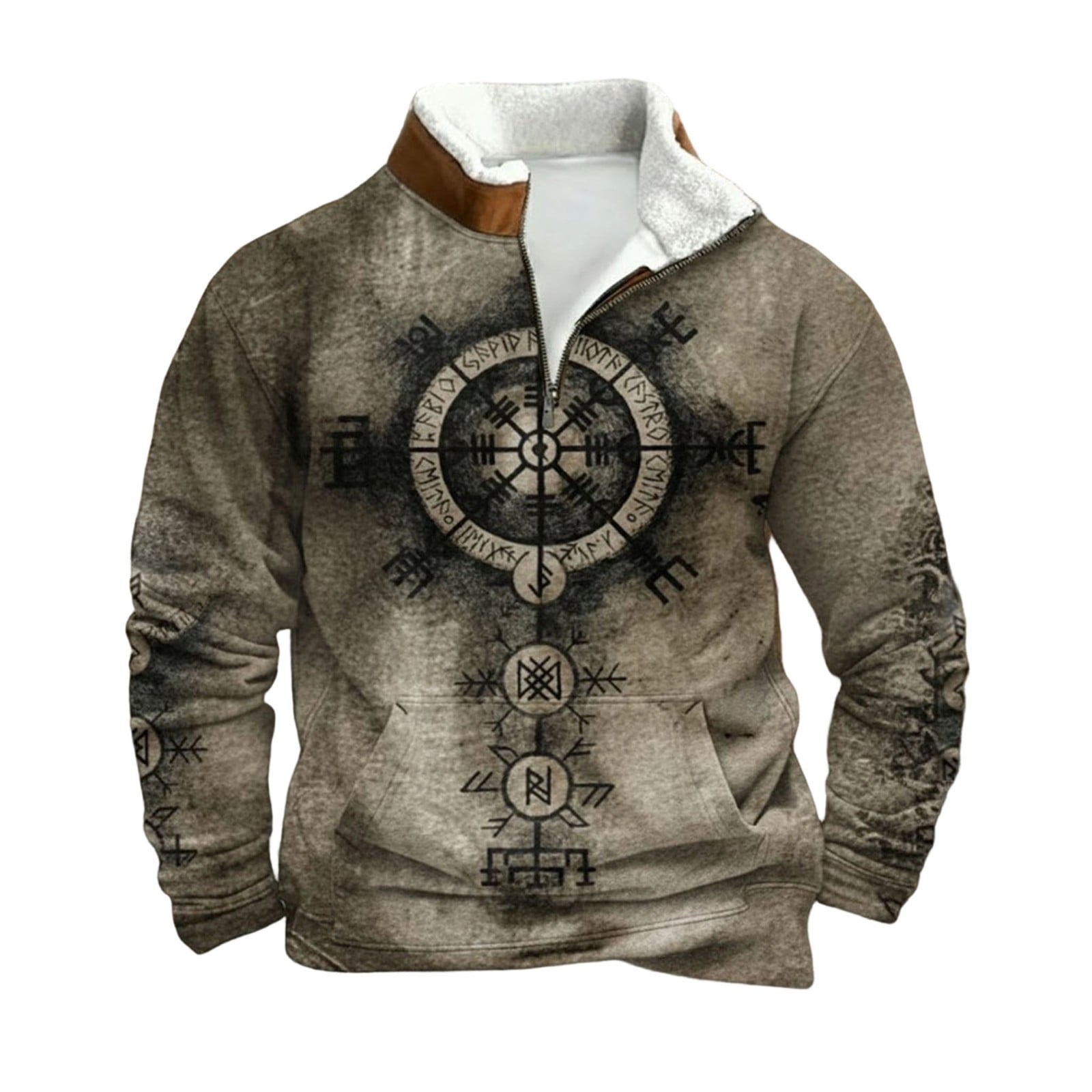 CONZONE Mens Pullover Fleece Sweatshirts Long Sleeve Sweatshirt for Men ...