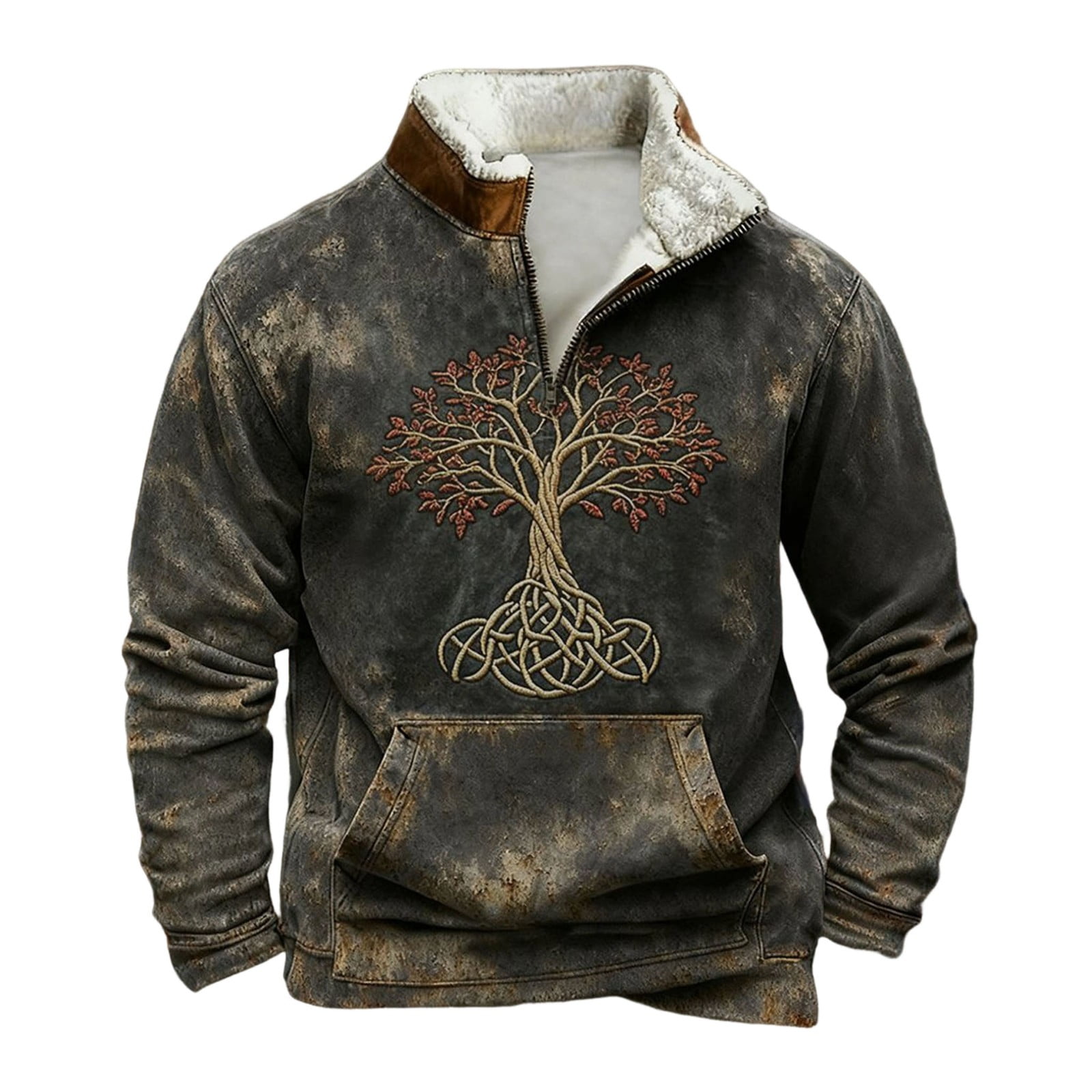 CONZONE Mens Pullover Fleece Sweatshirts Long Sleeve Sweatshirt for Men ...