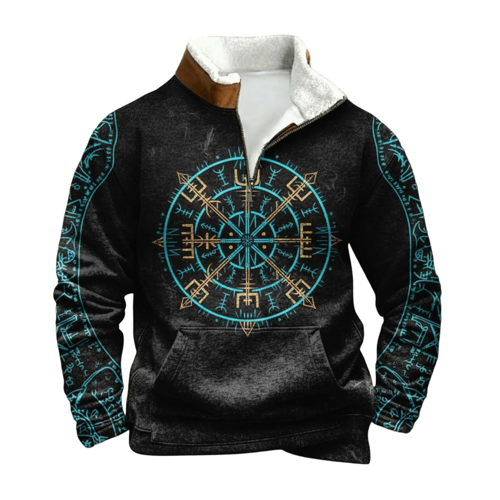 CONZONE Mens Pullover Fleece Sweatshirts Long Sleeve Sweatshirt for Men ...