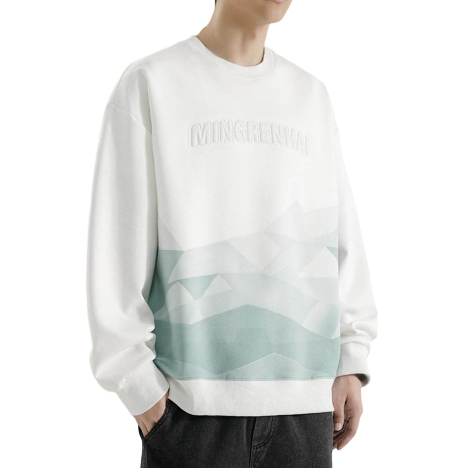 CONZONE Mens Pullover Sweatshirts Long Sleeve Sweatshirt for Men Trendy ...
