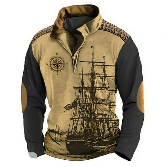 CONZONE Mens Pullover Sweatshirts Long Sleeve Sweatshirt for Men Trendy ...