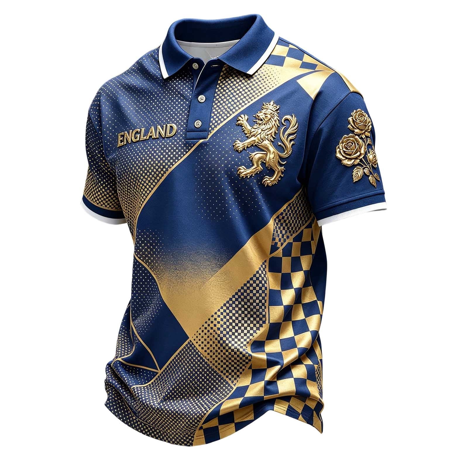 CONZONE Mens Scotland Soccer Polo Shirt Short Sleeve Buttons Polo ...