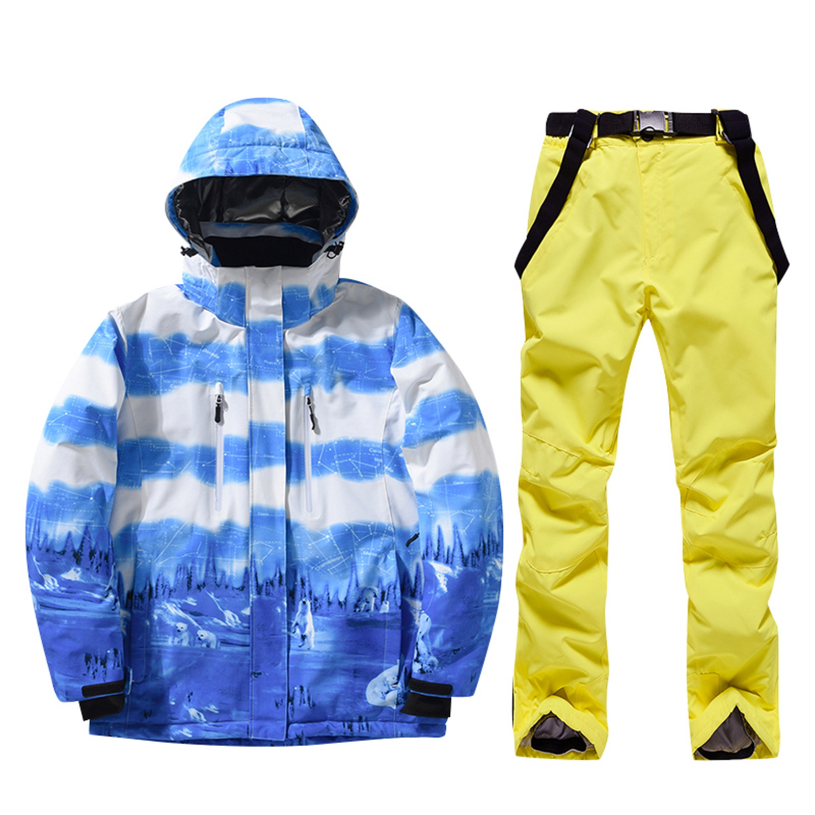 CONZONE Mens Ski Suits Casual Men's Snowboarding Set Fashion Graphic ...