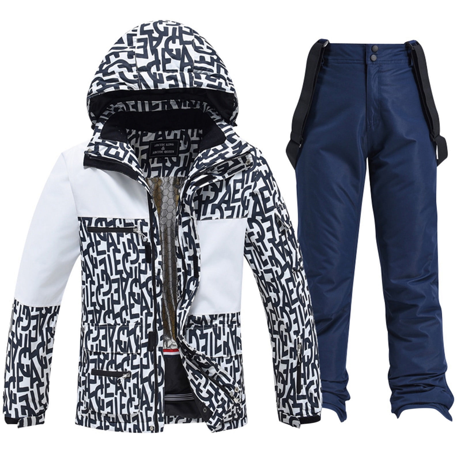 CONZONE Mens Ski Suits Casual Men's Snowboarding Set Fashion Graphic ...