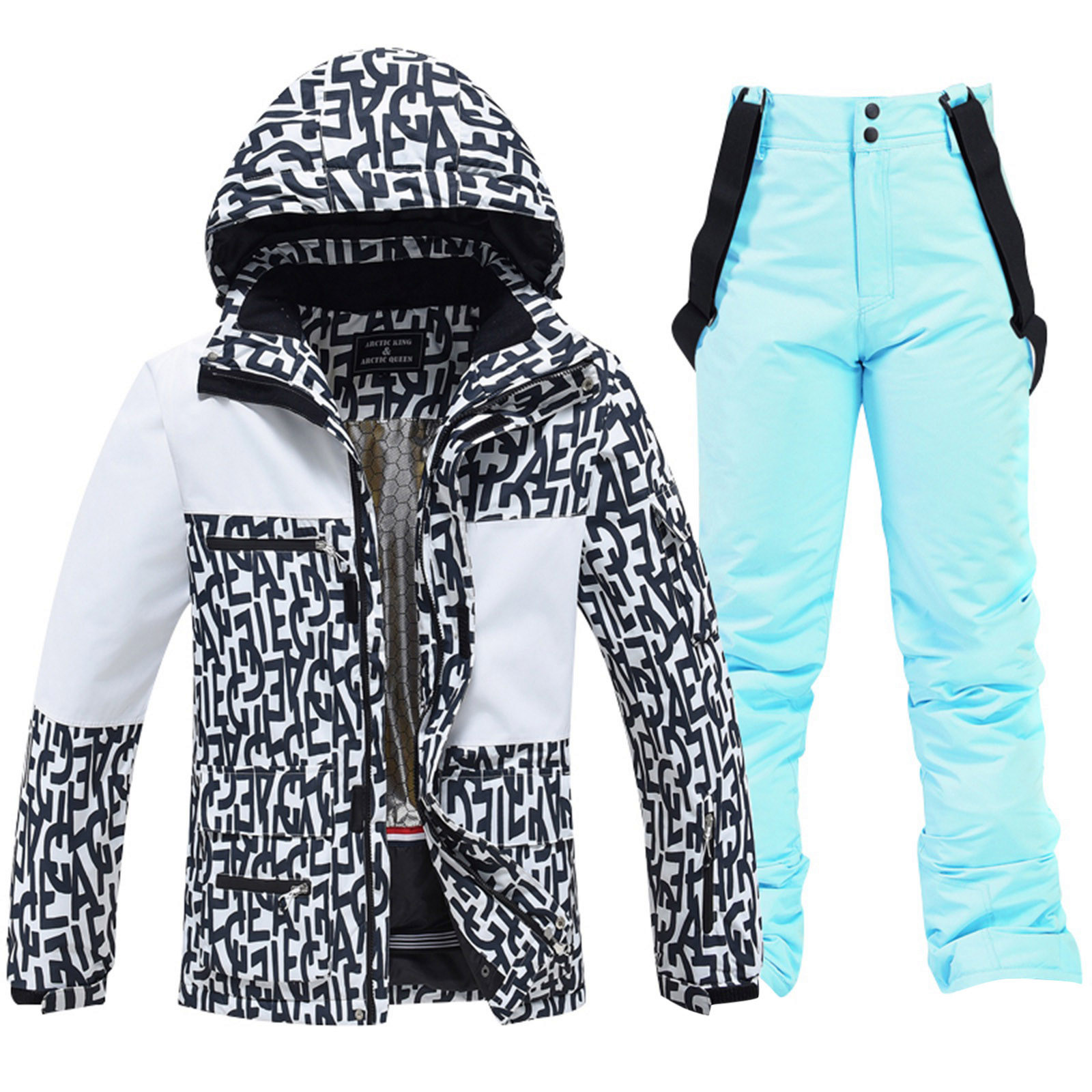 CONZONE Mens Ski Suits Casual Men's Snowboarding Set Fashion Graphic ...
