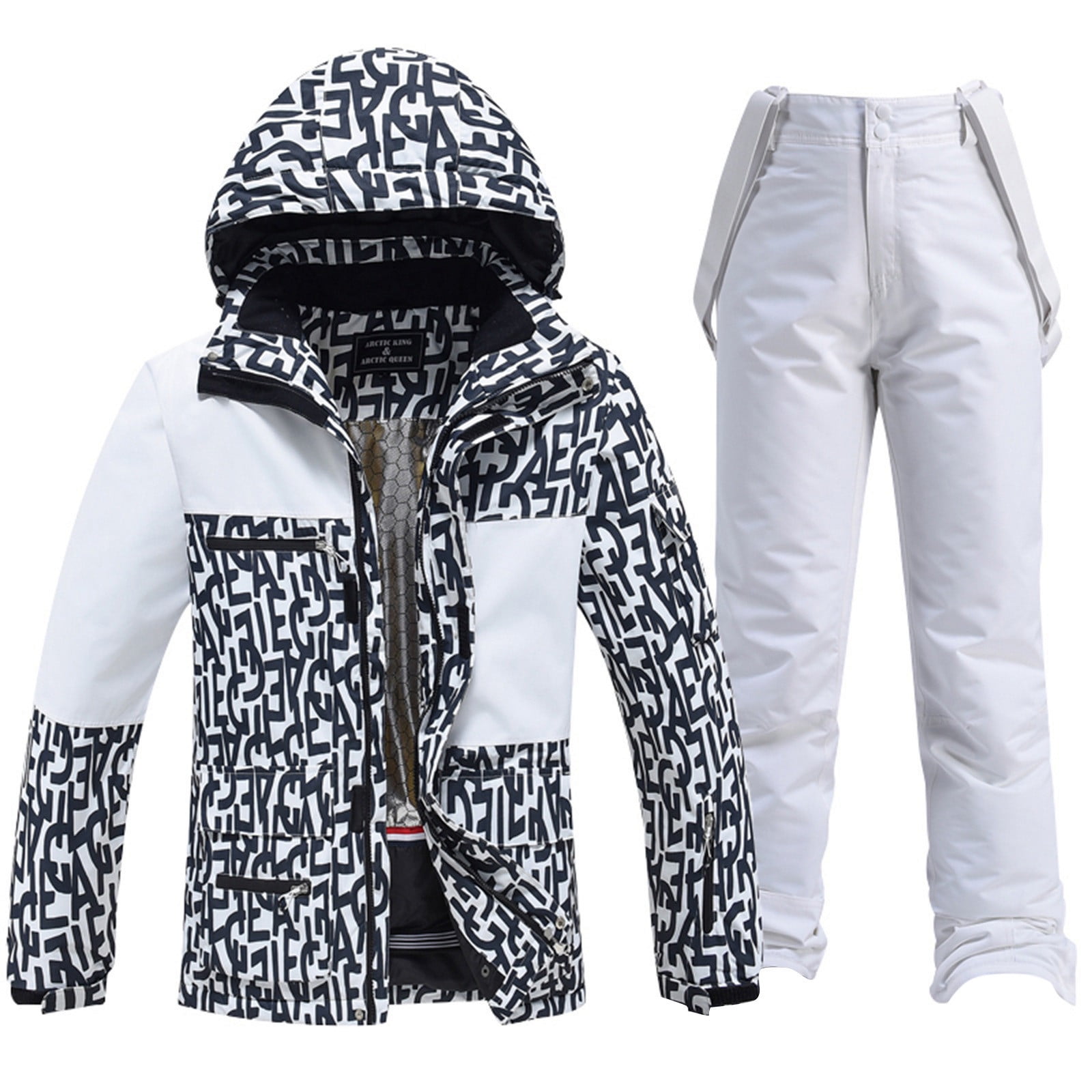 CONZONE Mens Ski Suits Casual Men's Snowboarding Set Fashion Graphic ...