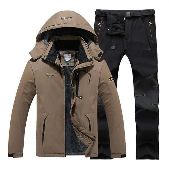 CONZONE Mens Ski Suits Casual Men's Snowboarding Set Solid Color ...