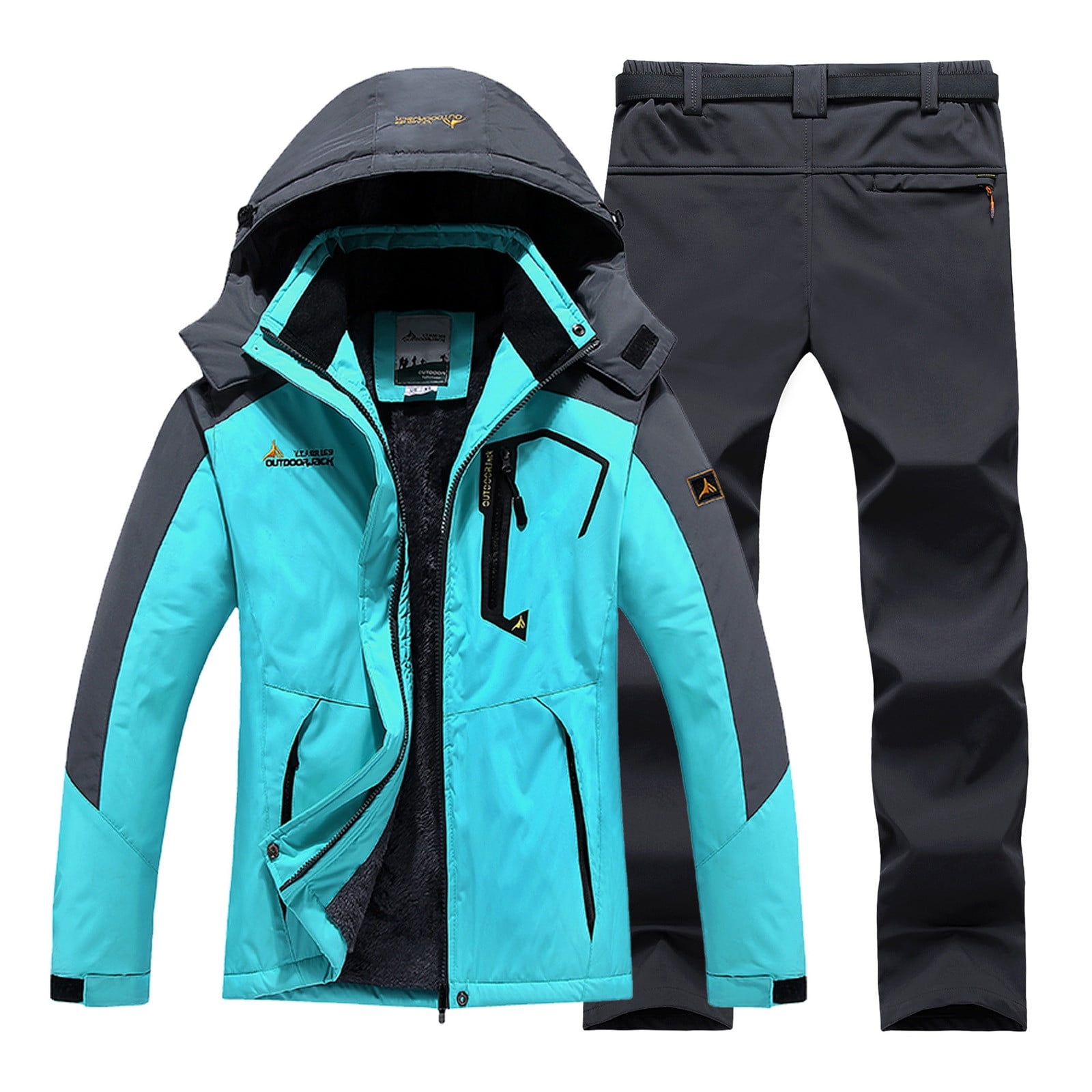 CONZONE Mens Ski Suits Casual Men's Snowboarding Set Solid Color ...