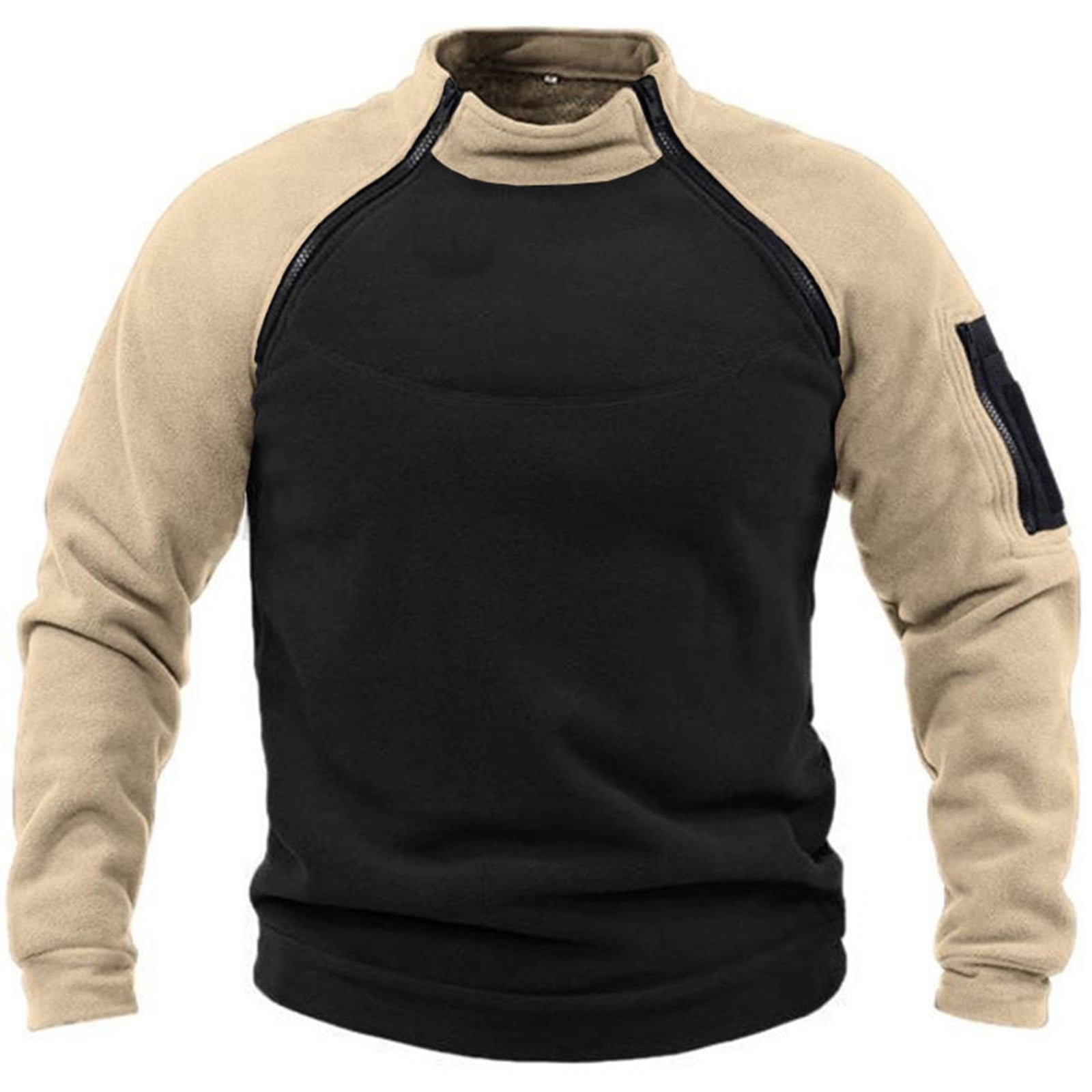 CONZONE Mens Sweatshirts Crewneck Sweatshirt for Men Patchwork Color ...