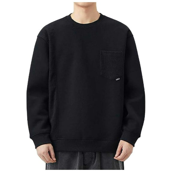 CONZONE Mens Sweatshirts Crewneck Sweatshirt for Men Solid Color ...