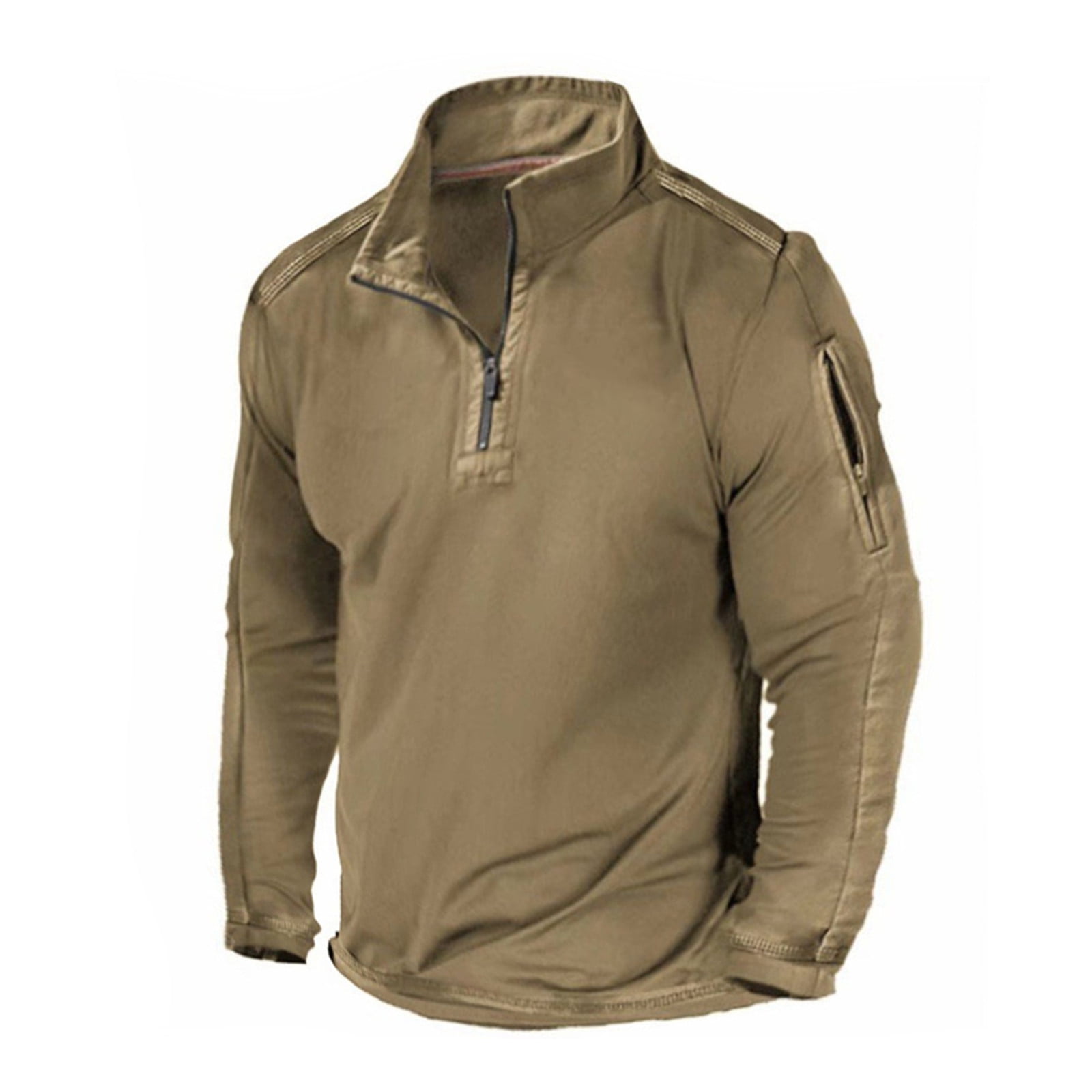 CONZONE Mens Sweatshirts Knit Crewneck Sweatshirt for Men Ribbed Solid ...