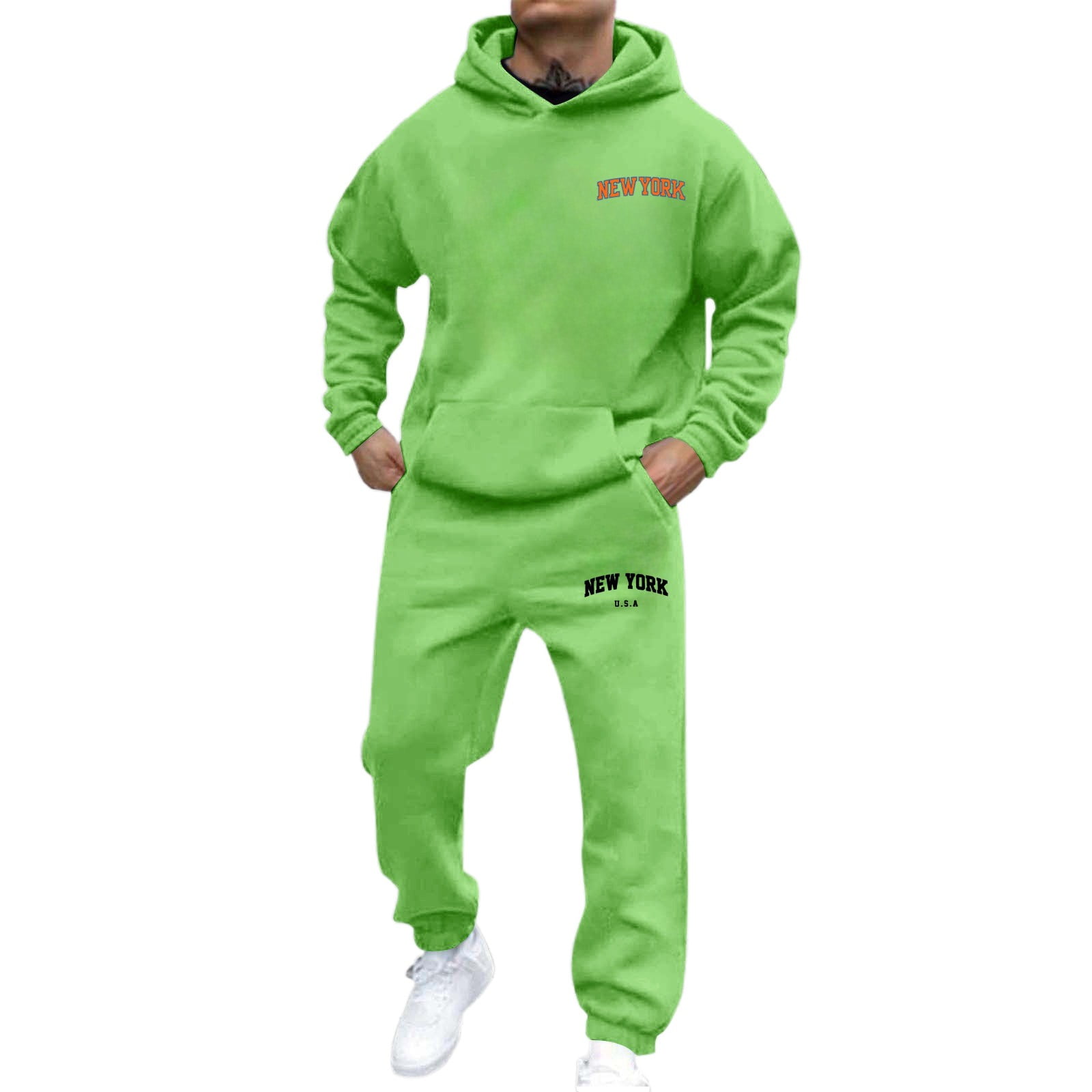 CONZONE Mens Sweatsuit 2 Peice Set Casual Track Suit for Men Letter ...