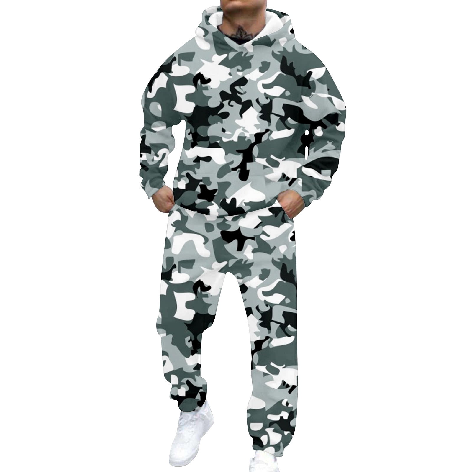 CONZONE Mens Sweatsuit 2 Piece Sets Casual Men's Jogging Tracksuit Set ...